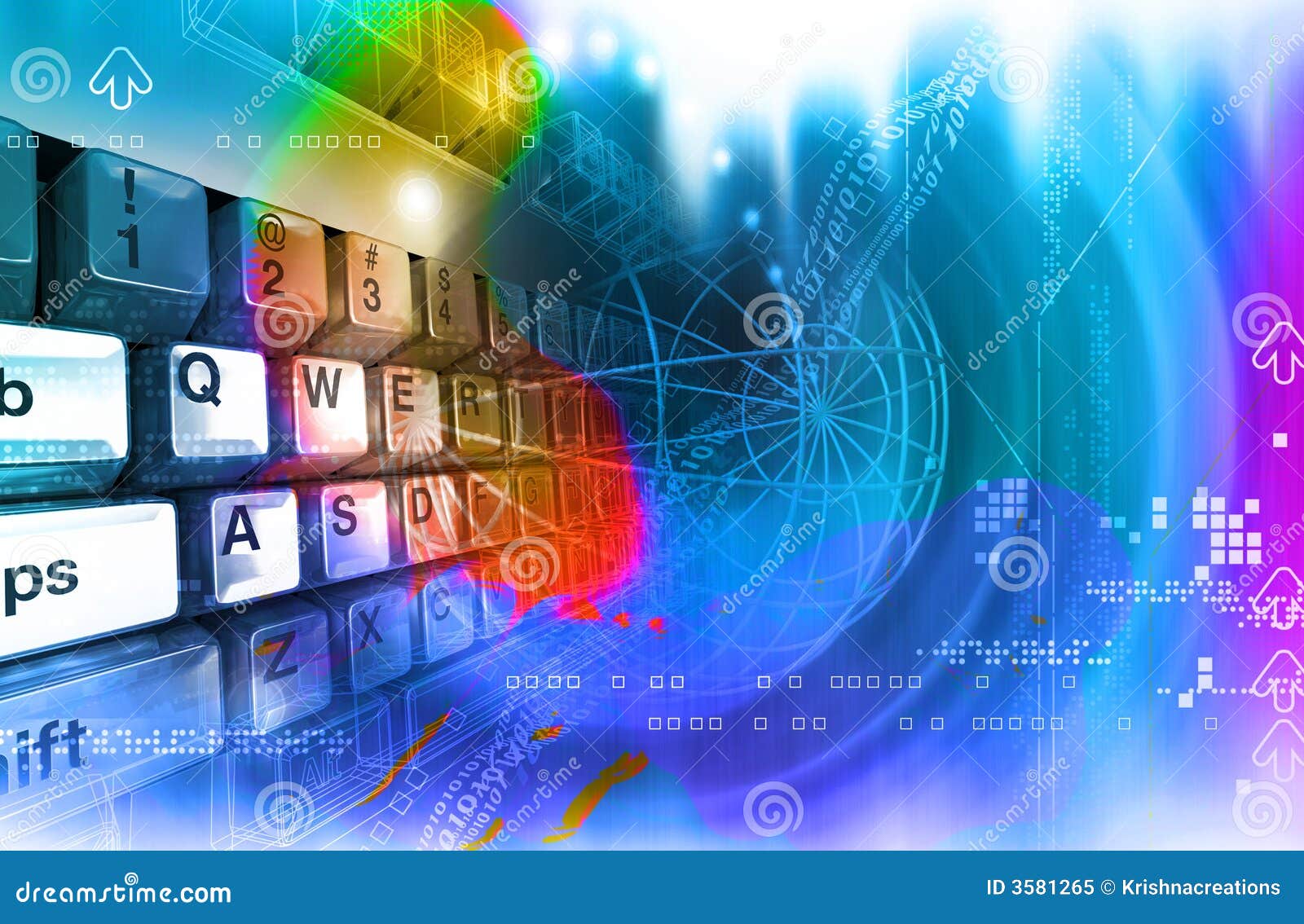 Keyboard and space stock illustration. Illustration of beam - 3581265