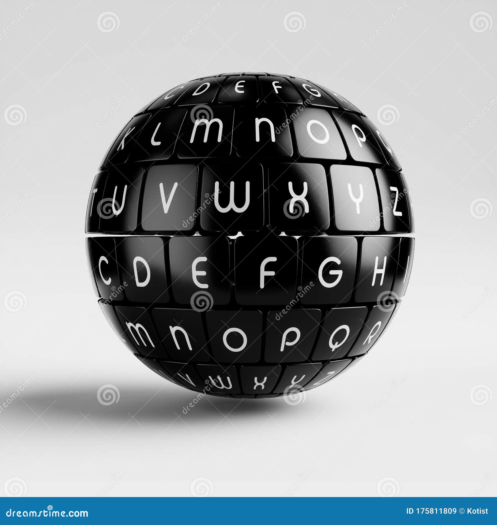 Keyboard Sphere with Letters Stock Illustration - Illustration of ...