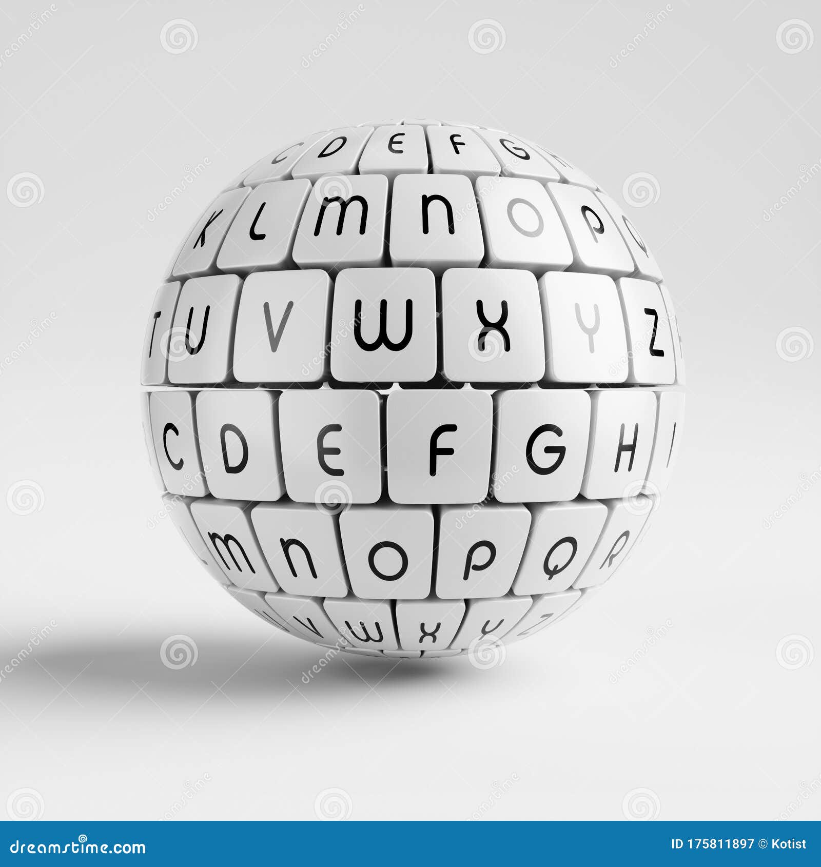 Keyboard Sphere with Letters Stock Illustration - Illustration of cache ...