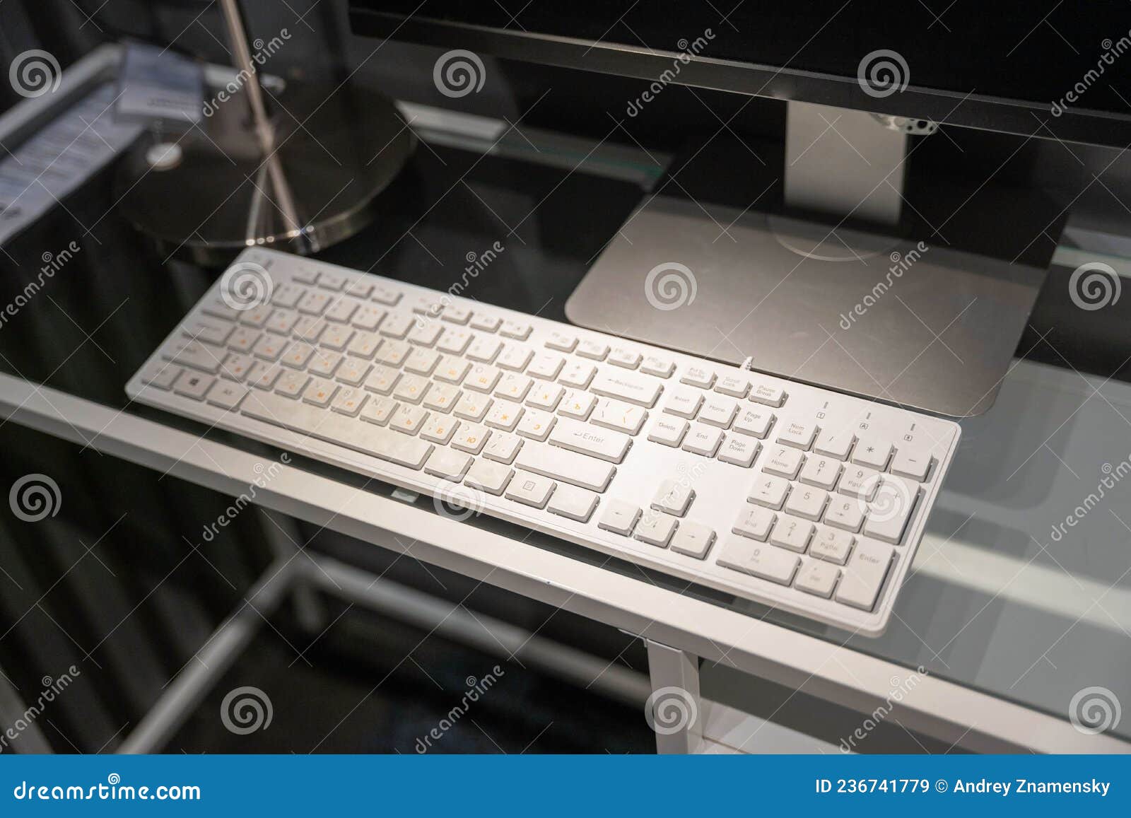 The Keyboard of a Stationary Computer on a Desk Stock Image - Image of ...