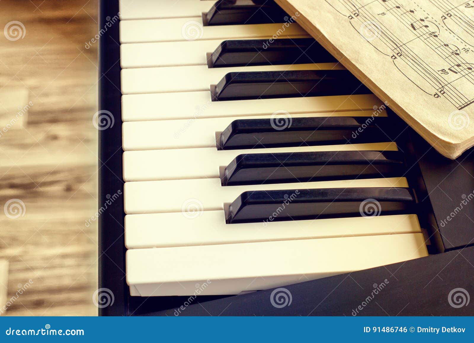 Keyboard Synthesizer with Notes Stock Photo - Image of instrument ...
