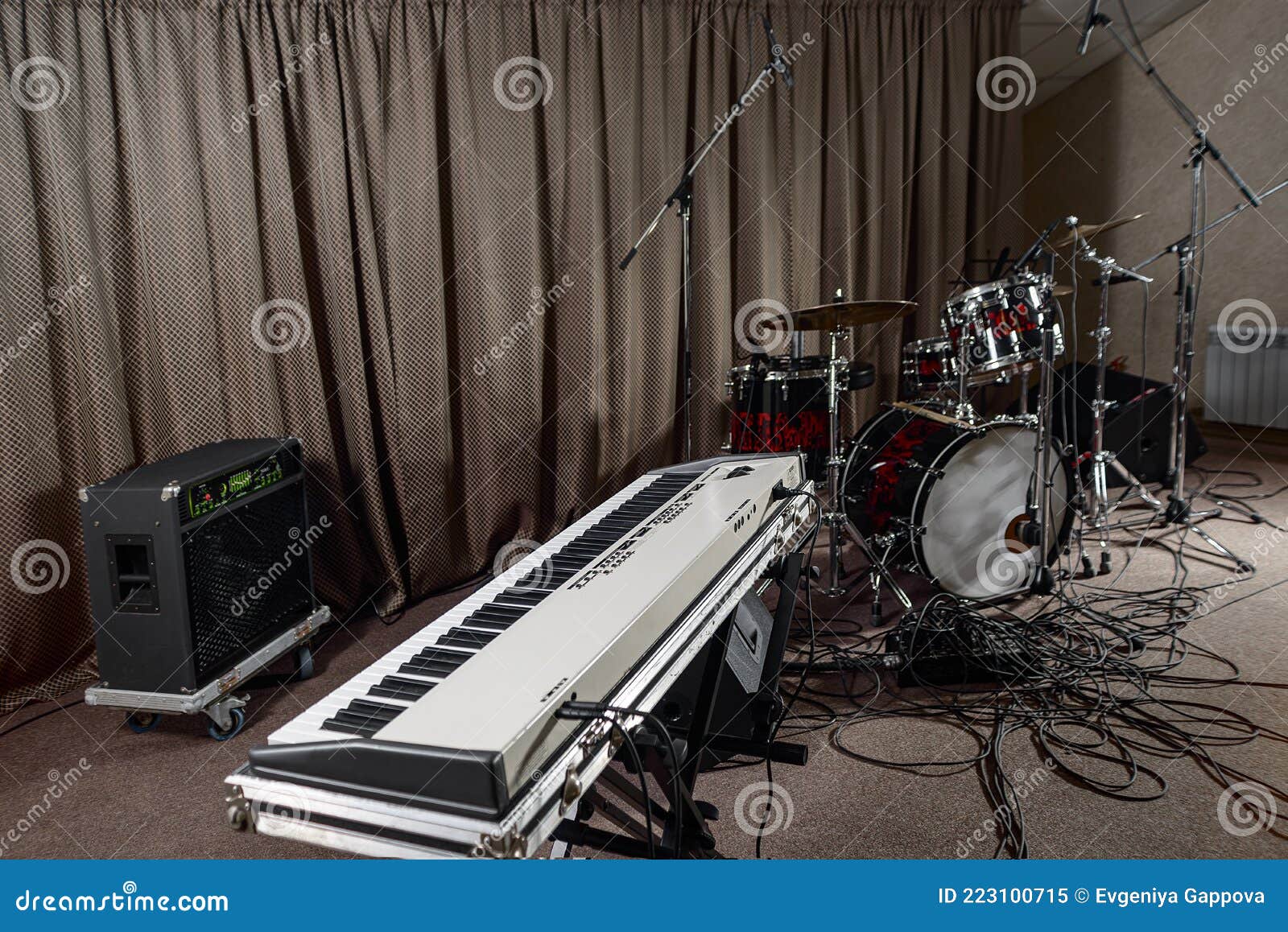 The Keyboard of the Synthesizer Stands on the Stage Editorial Image ...