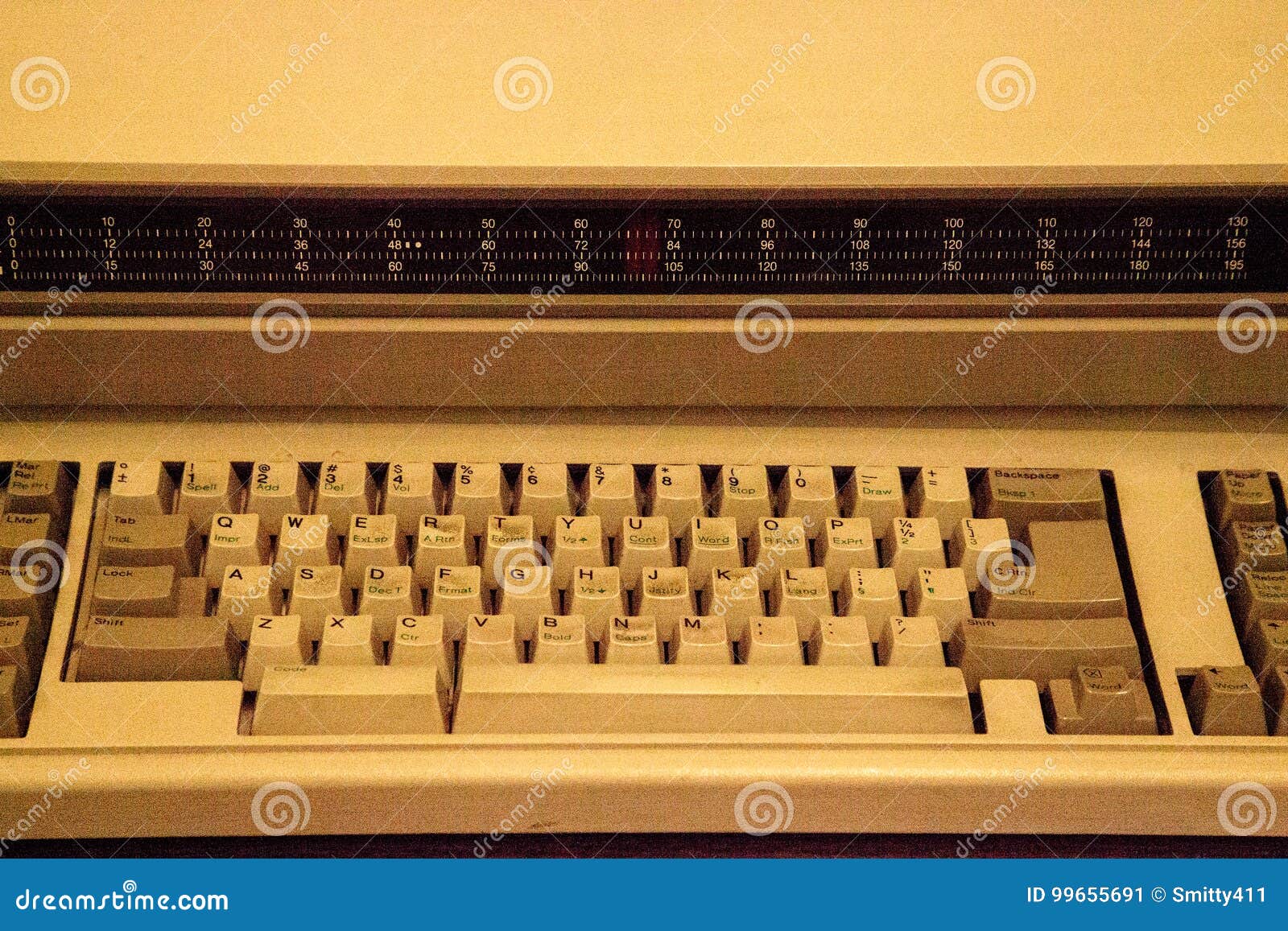 Keyboard of a Tan Old Fashioned Typewriter Stock Image - Image of desk ...