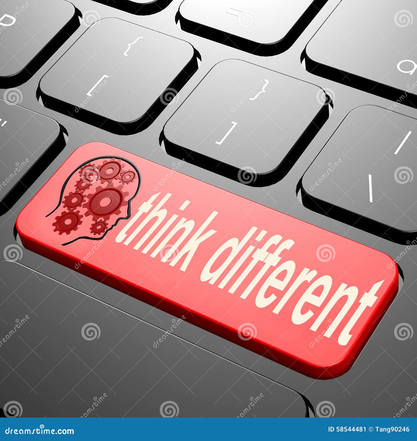 Keyboard with Think Different Text Stock Illustration - Illustration of ...