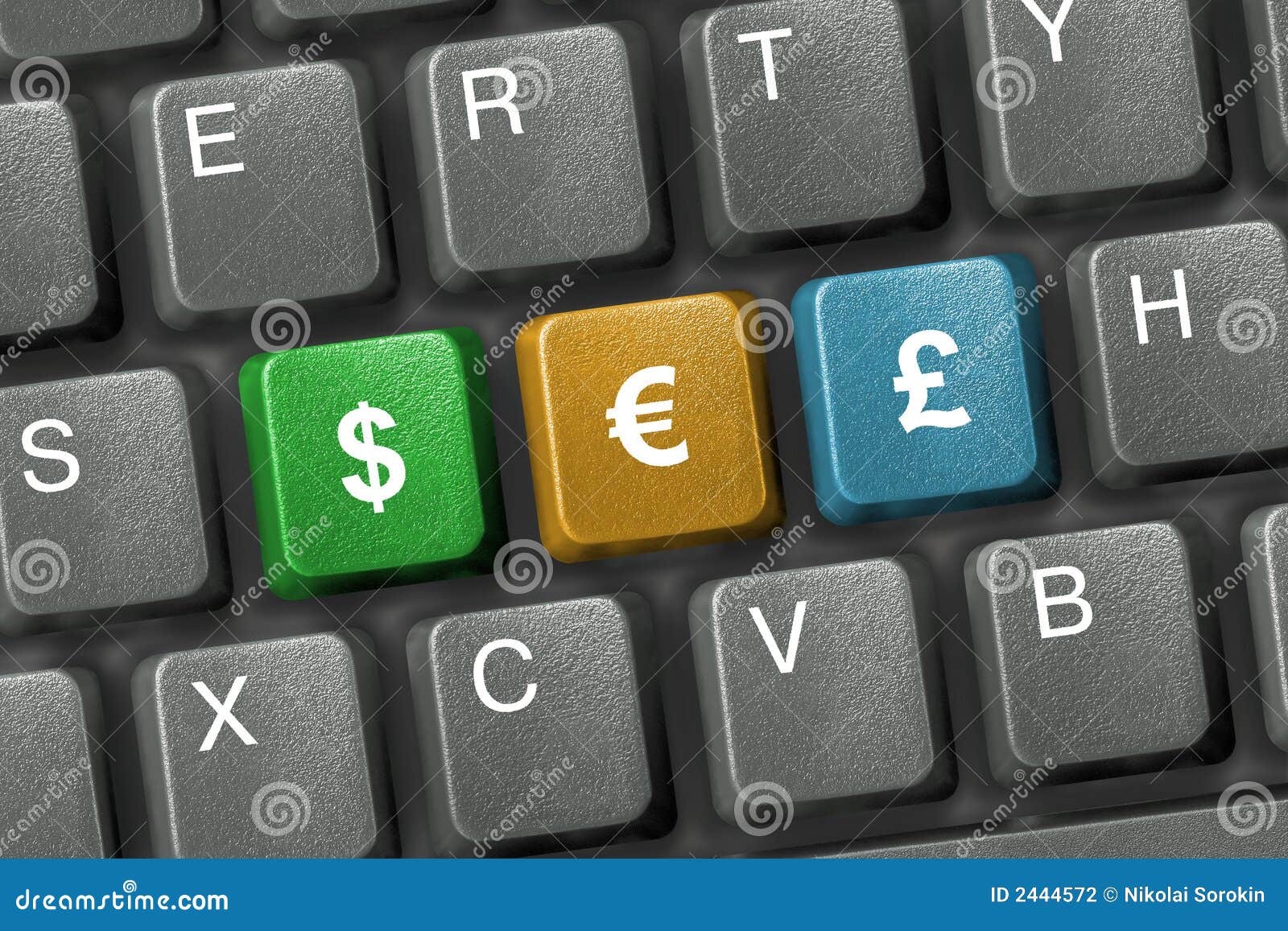 Keyboard with Three Money Keys Stock Photo - Image of exchange, economy ...