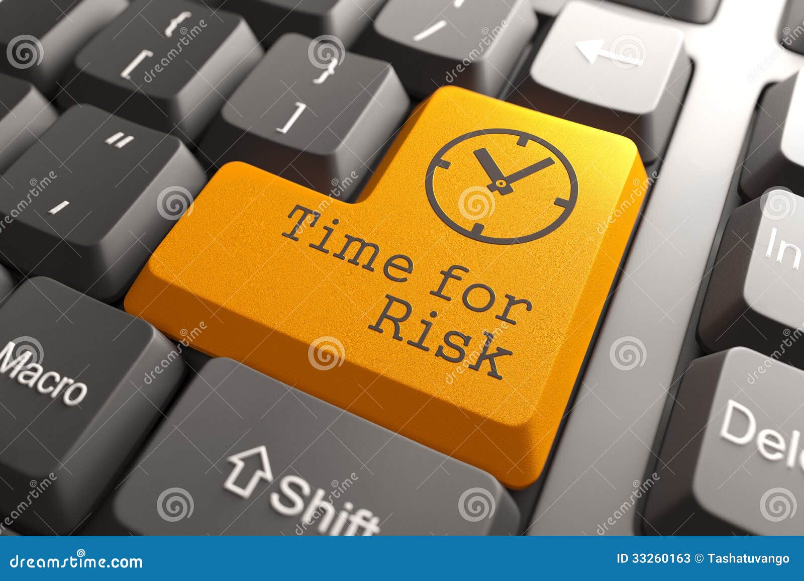 Keyboard with Time for Risk Button. Stock Illustration - Illustration ...