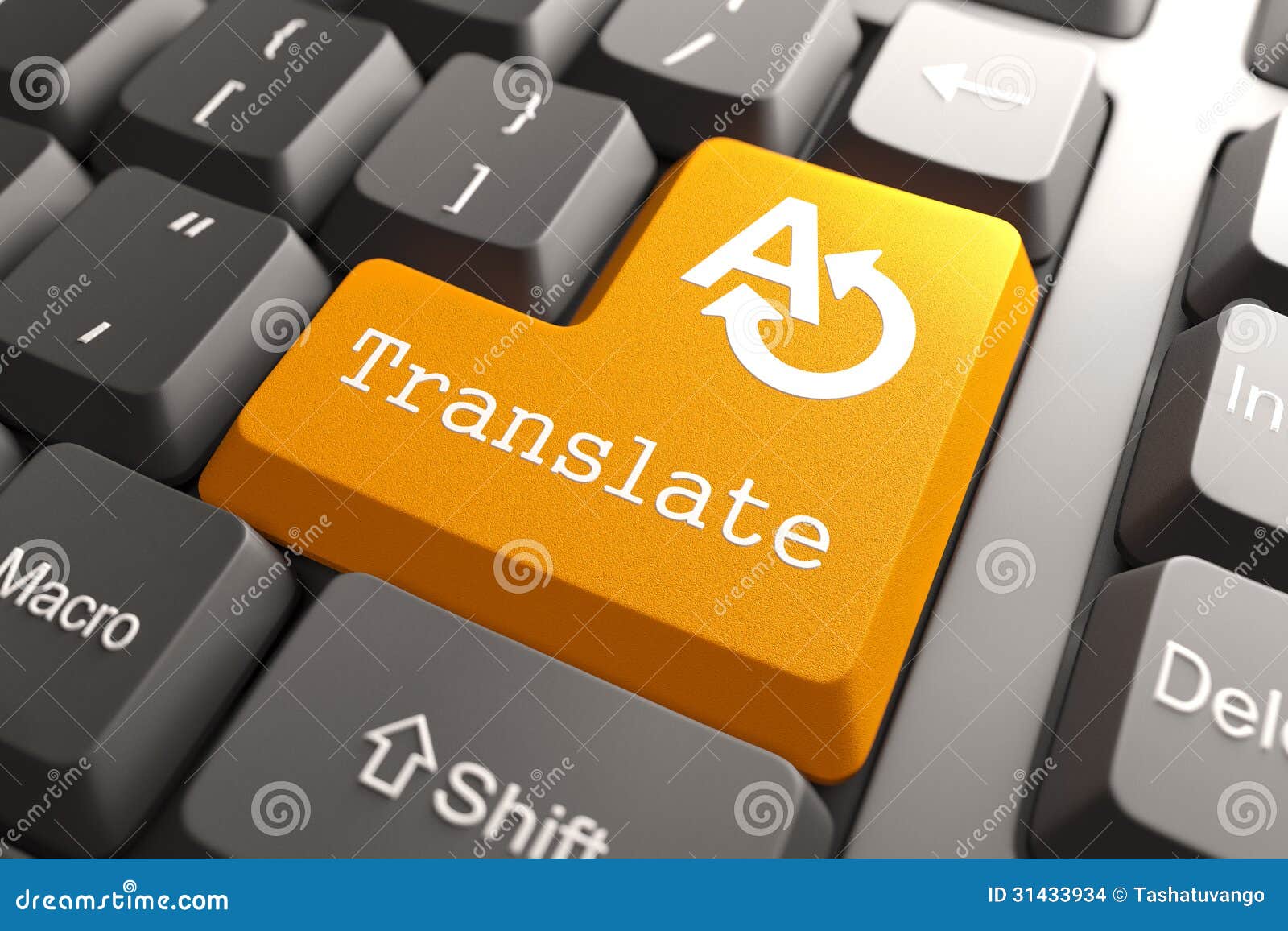 Keyboard with Translate Button. Stock Illustration - Illustration of ...