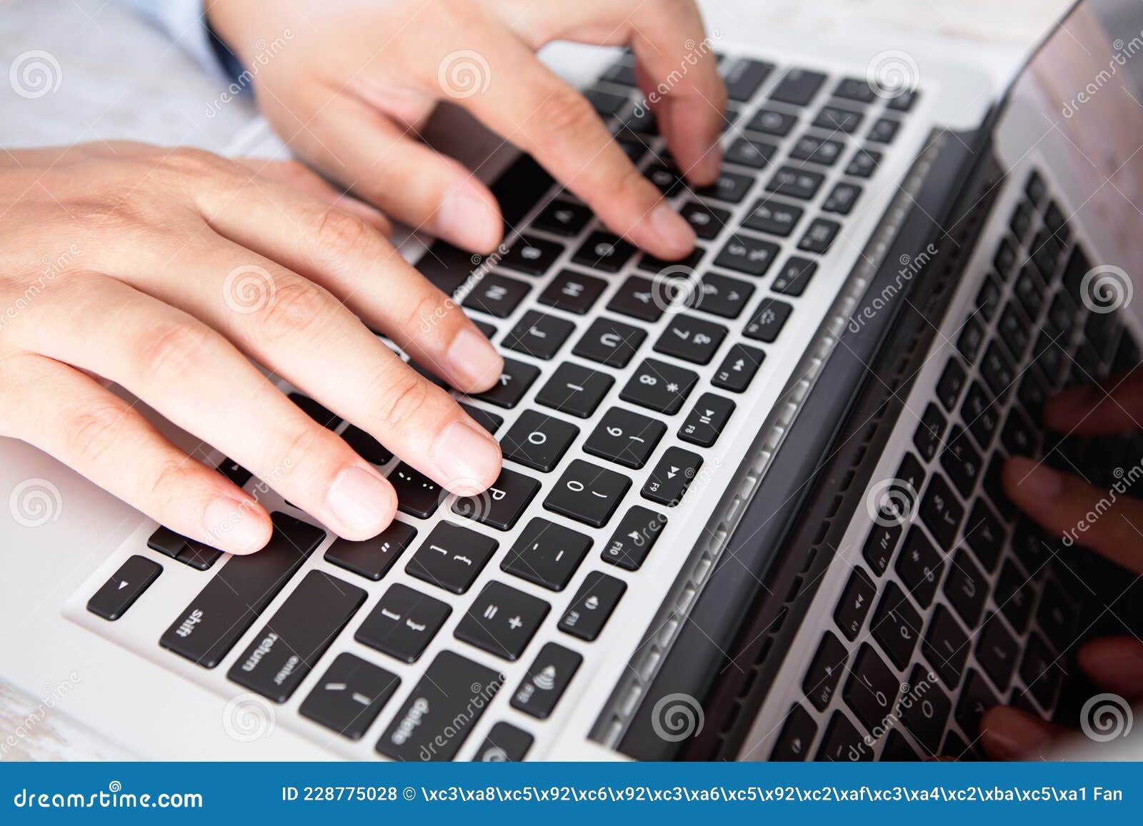Keyboard Typing Close-up in Office Stock Photo - Image of notebook ...