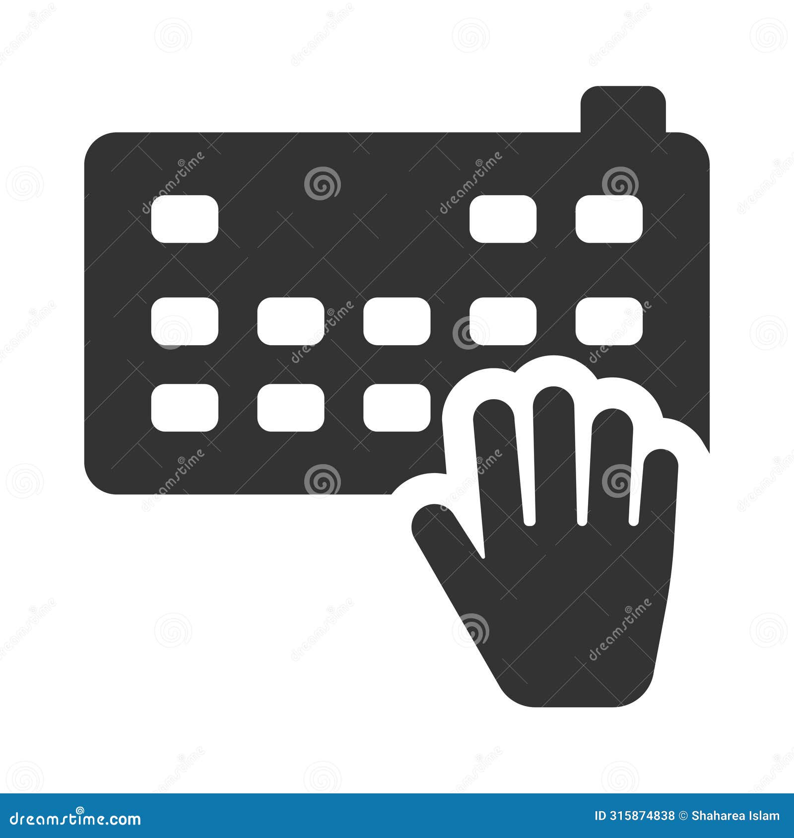 Keyboard typing Icon stock vector. Illustration of meticulously - 315874838