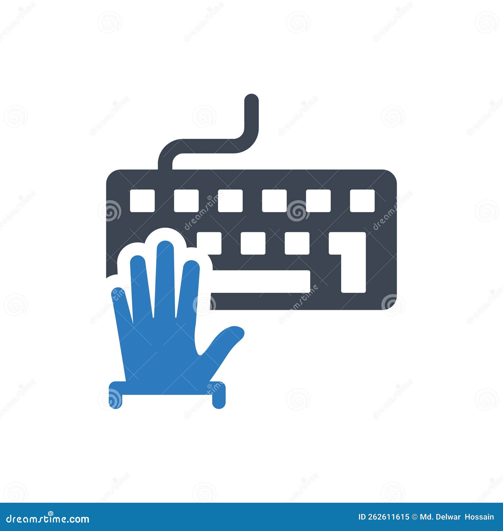Keyboard typing icon stock vector. Illustration of hands - 262611615