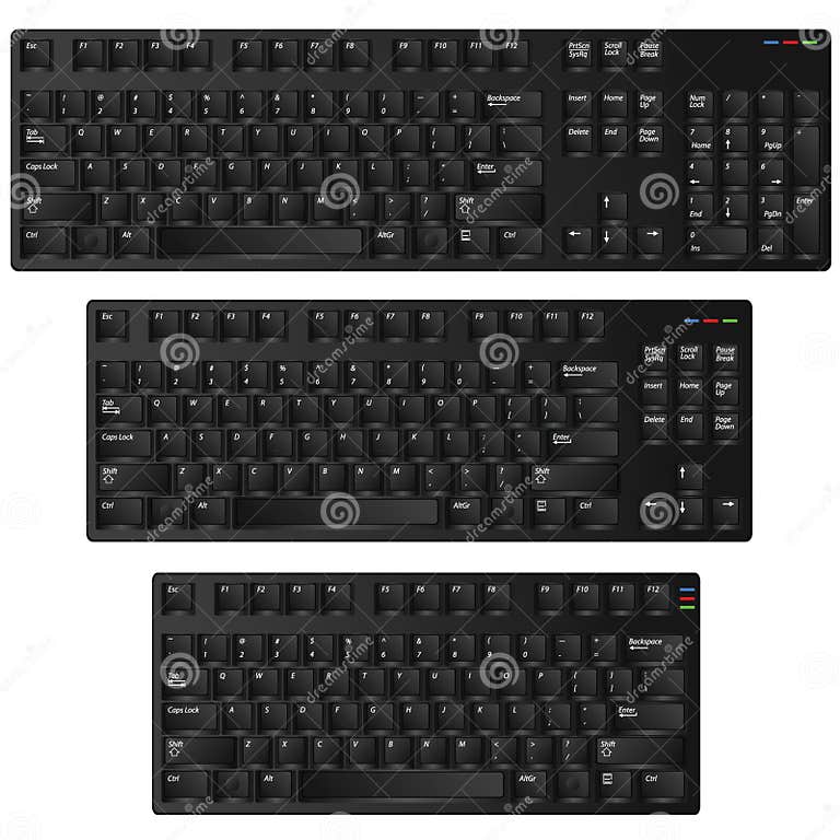 Keyboard Vector Black Art Illustration Stock Vector - Illustration of ...