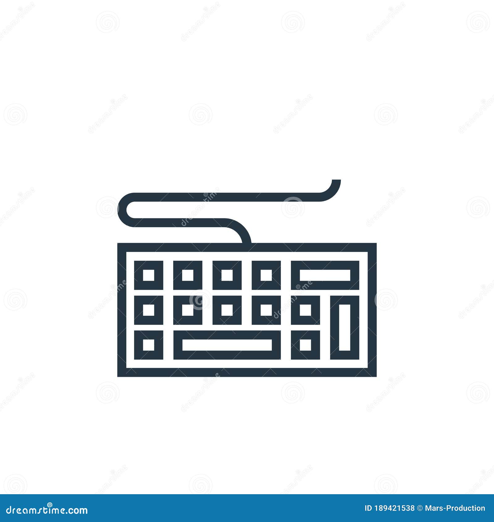 Keyboard Vector Icon Isolated on White Background. Outline, Thin Line ...