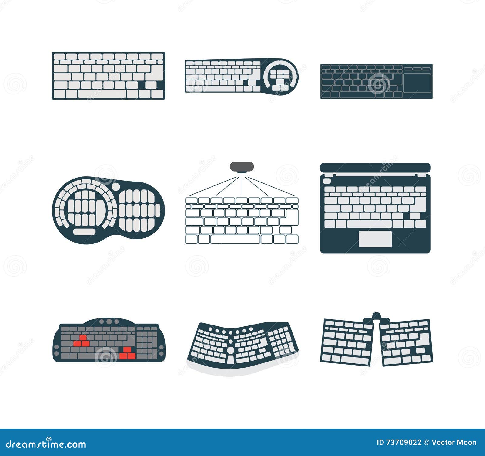 Keyboard vector icons set. stock vector. Illustration of laptop - 73709022