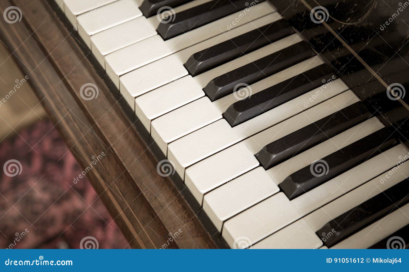Keyboard of a Vintage Piano Stock Photo - Image of background, antique ...