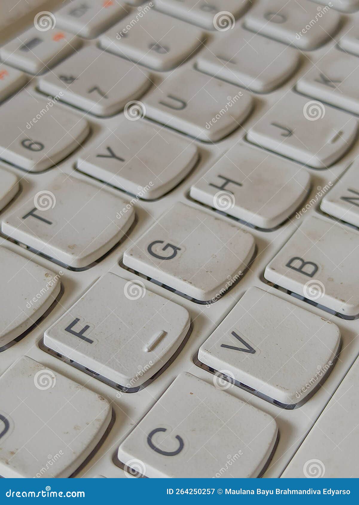 Keyboard White Dusty Keypad Laptop Qwerty Letter Button Stock Image ...