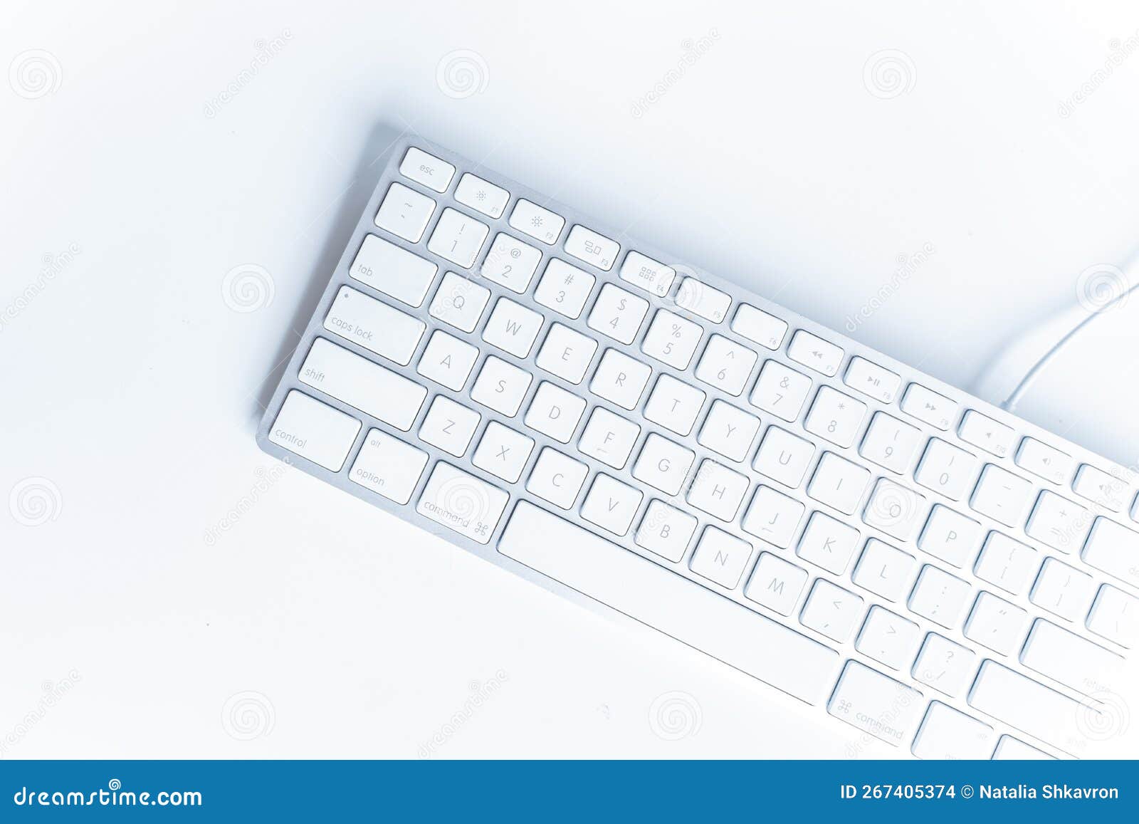 Keyboard White Wireless Computer Keyboard Isolated on White Background ...