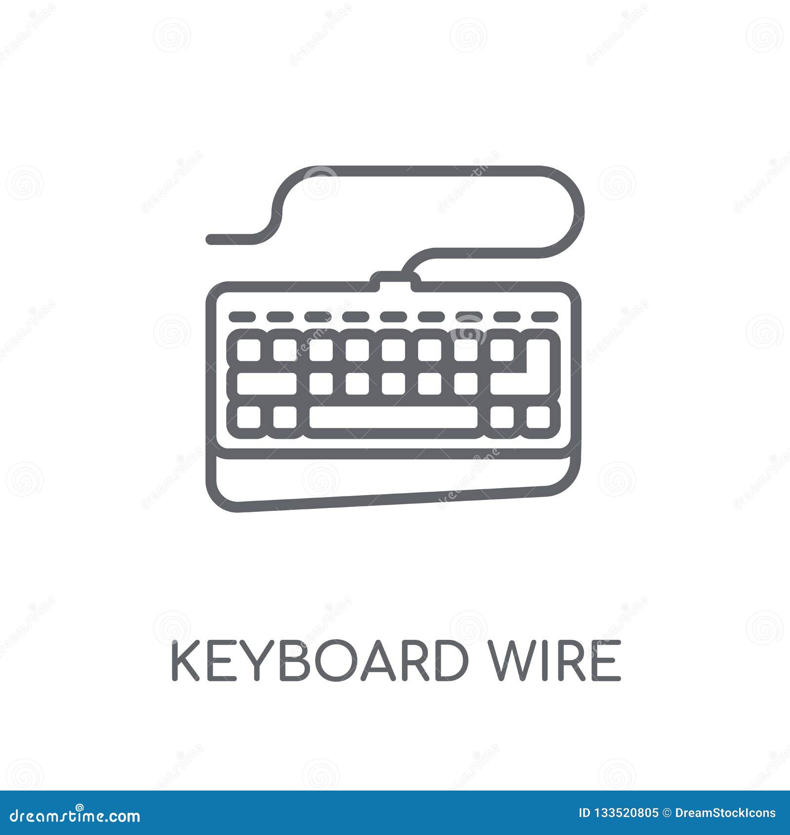 Keyboard Wire Linear Icon. Modern Outline Keyboard Wire Logo Con Stock ...