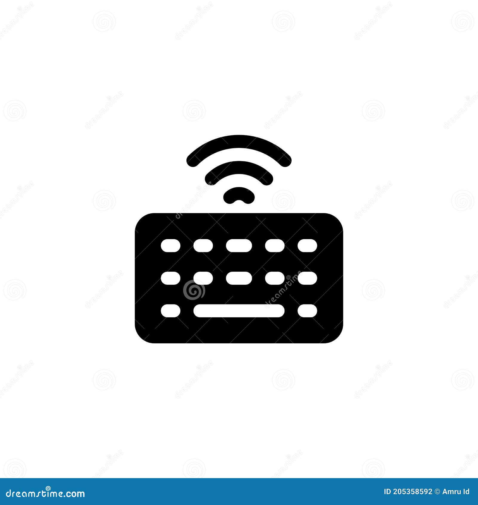 Keyboard Wireless Technology Glyph Icon, Logo, Vector Stock Vector ...