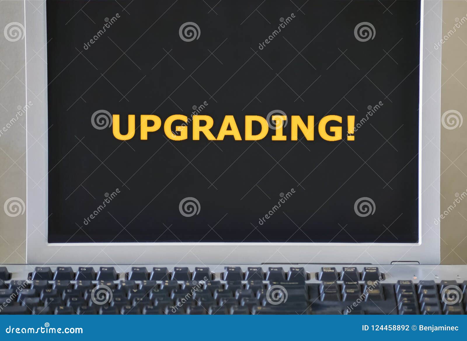 Word Upgrading on the Screen Stock Photo - Image of enhance, advance ...