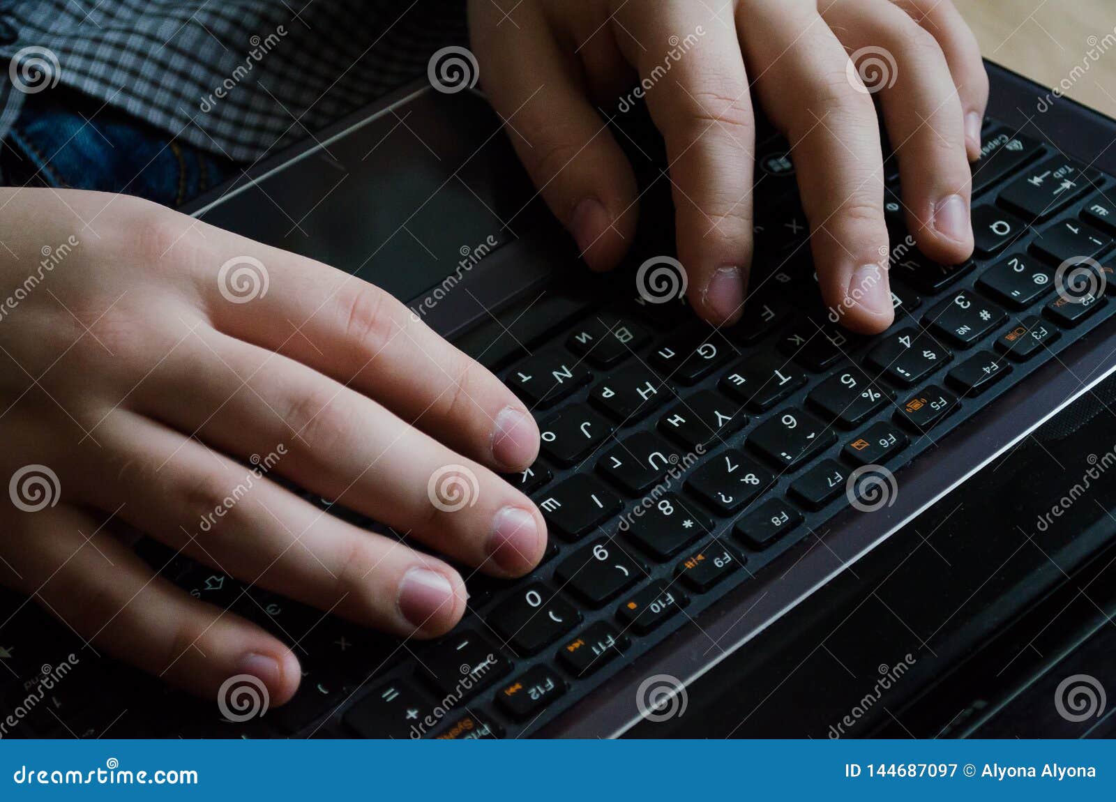 Keyboard. Work On A Laptop. Typing Text. Job. Text. Letters Brushes On ...