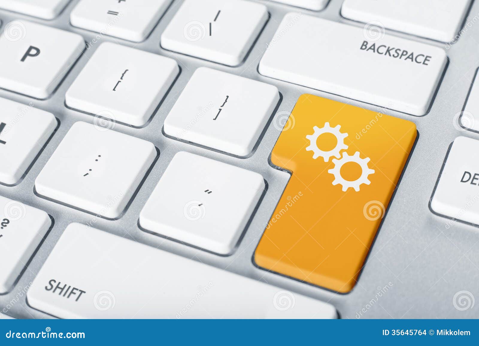 Keyboard working gears stock photo. Image of computer - 35645764