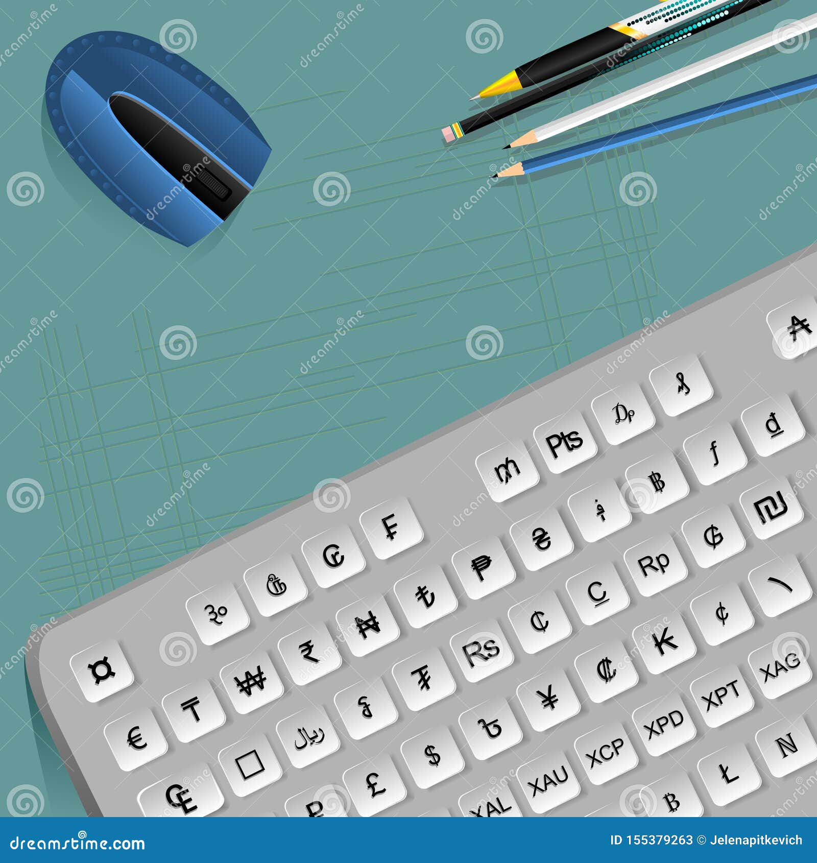 Keyboard with World Currency Symbols Image Stock Illustration ...
