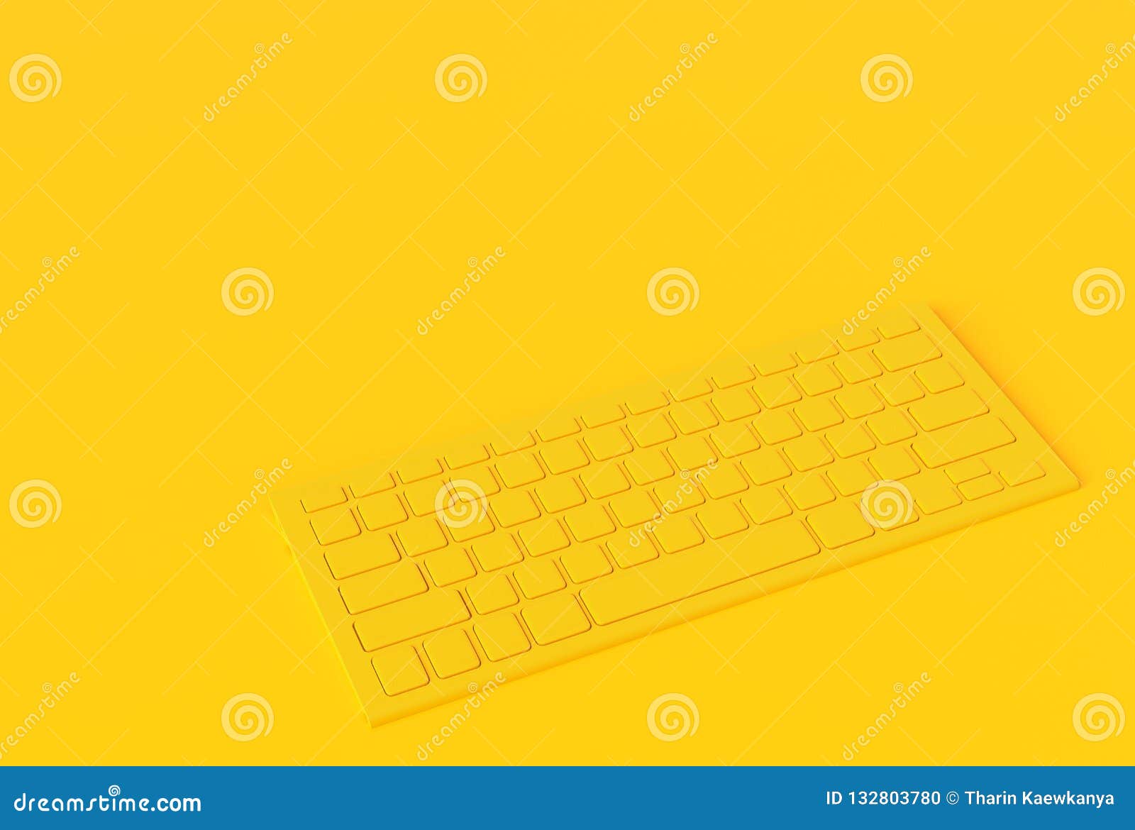 Keyboard Yellow Color Inimal Concept Stock Illustration - Illustration ...