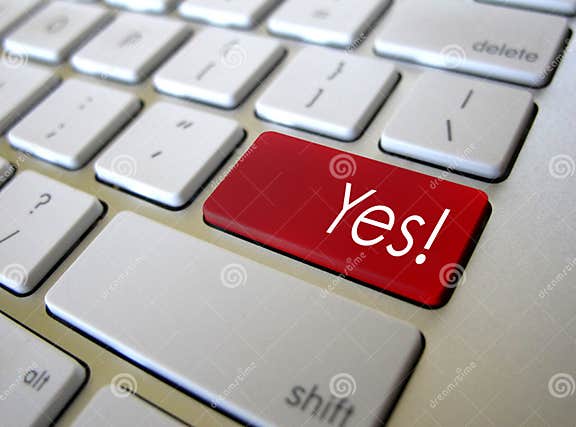 Keyboard Yes button key stock image. Image of answers - 36272413