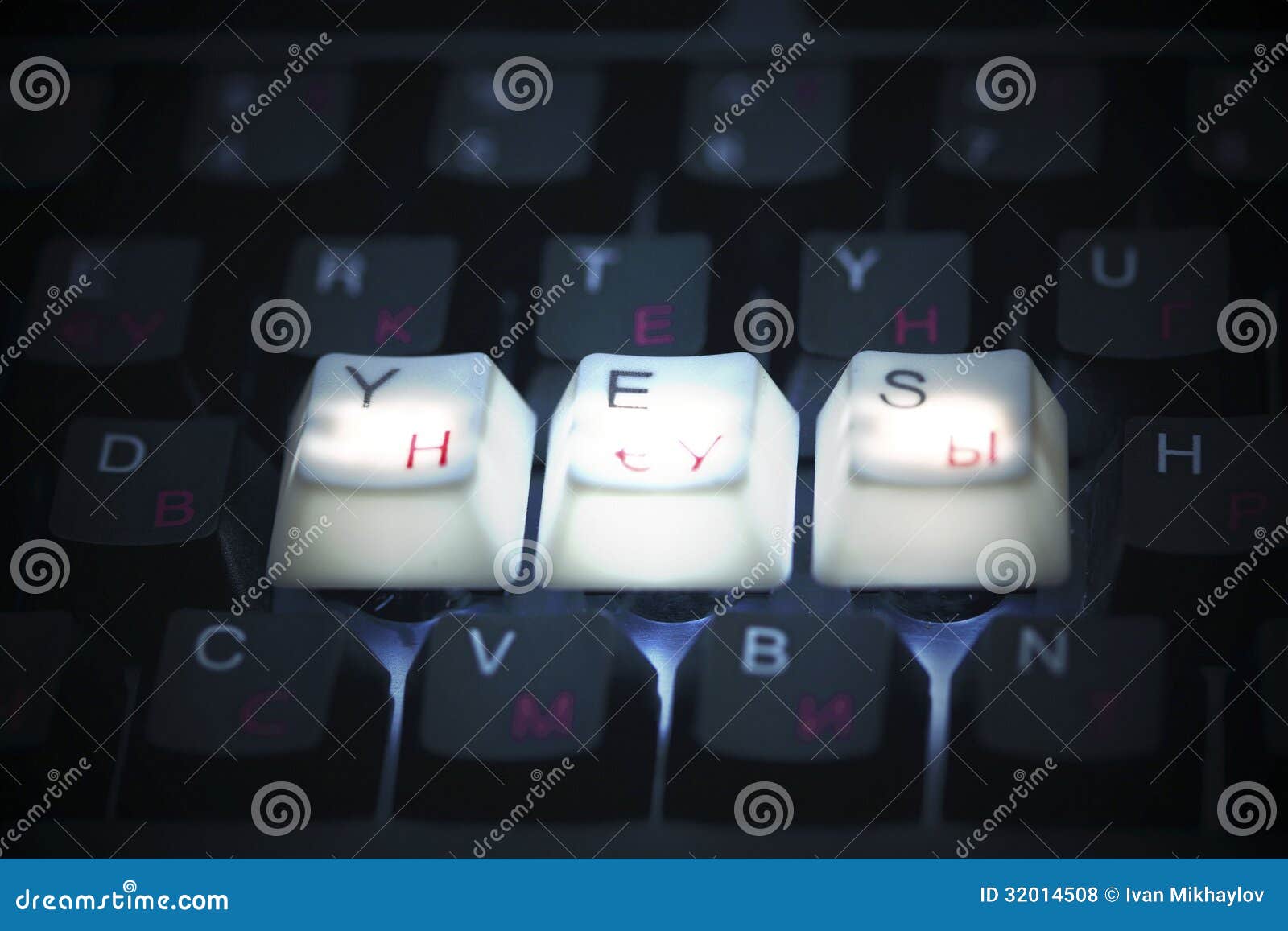 Keyboard yes key stock photo. Image of business, closeup - 32014508