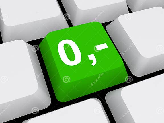 Keyboard with Zero Price Mark Stock Photo - Image of equipment, zero ...
