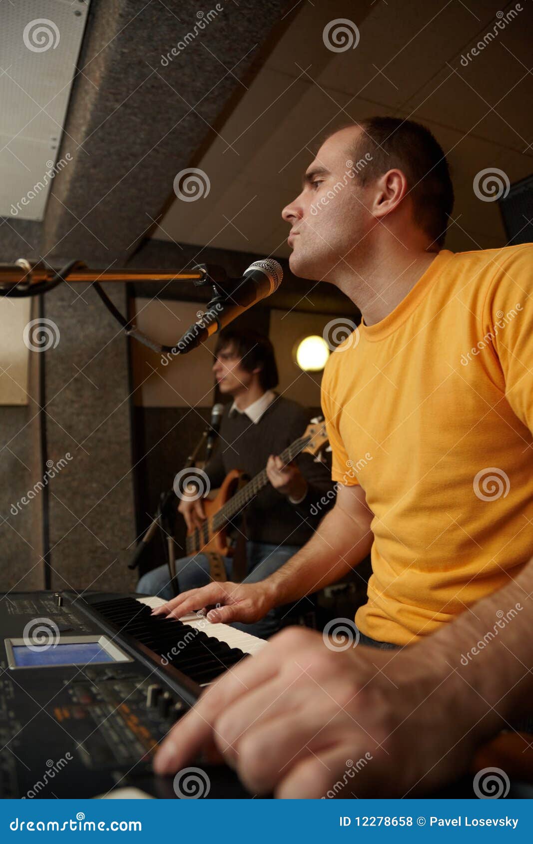Keyboarder is Playing Near Microphone Stock Photo - Image of ...