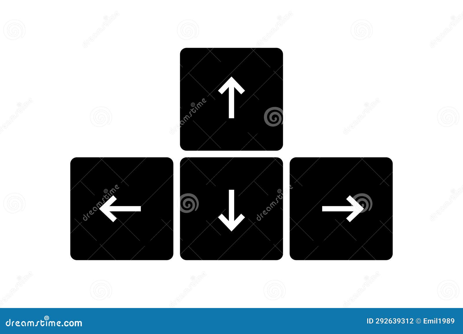Keyboards Arrow Buttons Icon Set. Stock Illustration - Illustration of ...