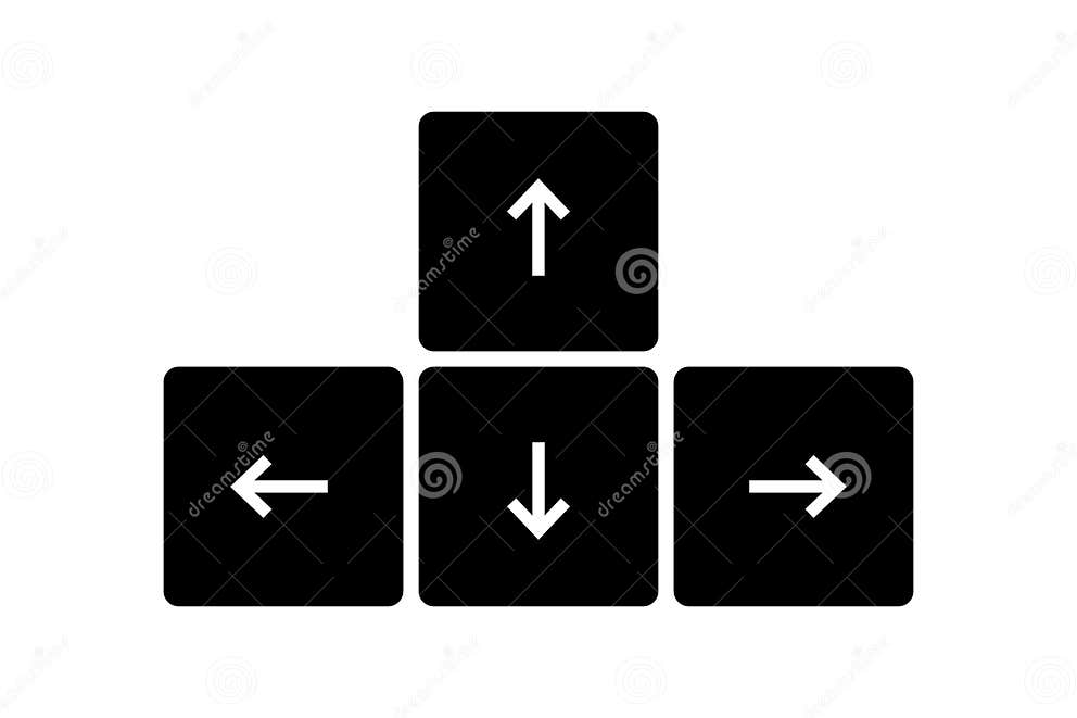 Keyboards Arrow Buttons Icon Set. Stock Illustration - Illustration of ...