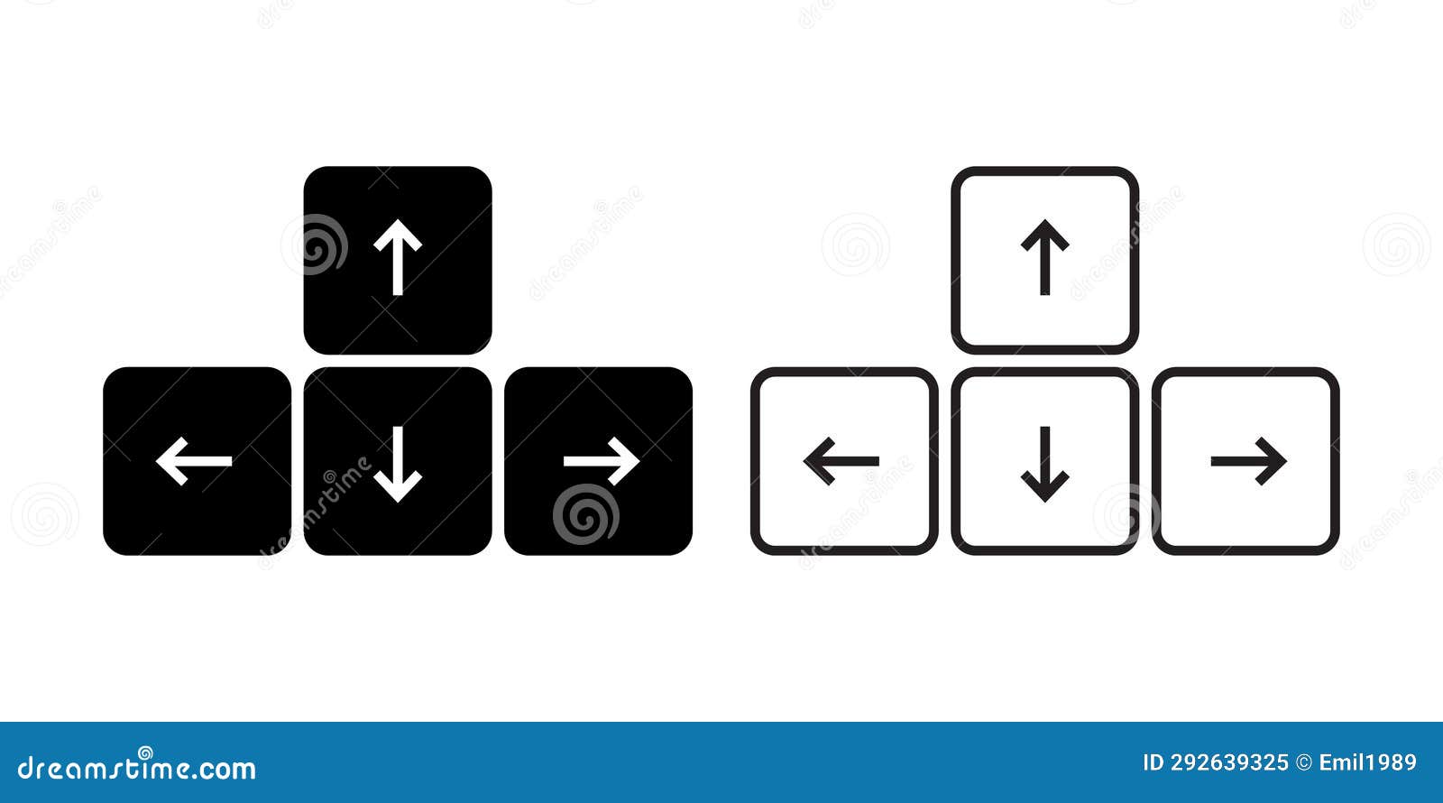 Keyboards Arrow Buttons Icon Set. Stock Illustration - Illustration of ...