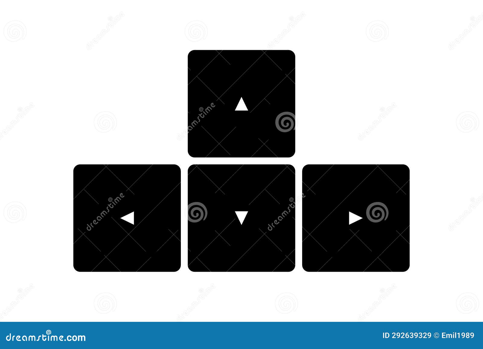 Keyboards Arrow Buttons Icon Set. Stock Illustration - Illustration of ...
