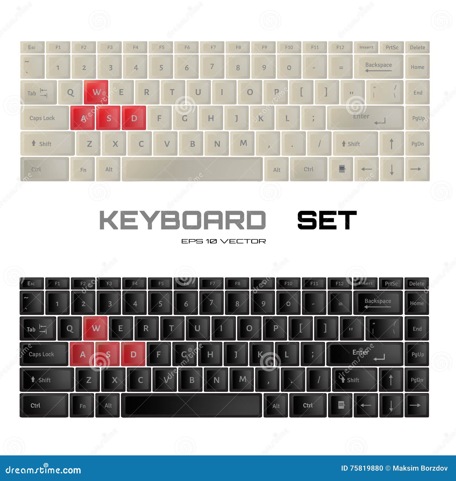 Keyboards Of A Keyboard Musical Instrument With Inversion Color, 3 ...