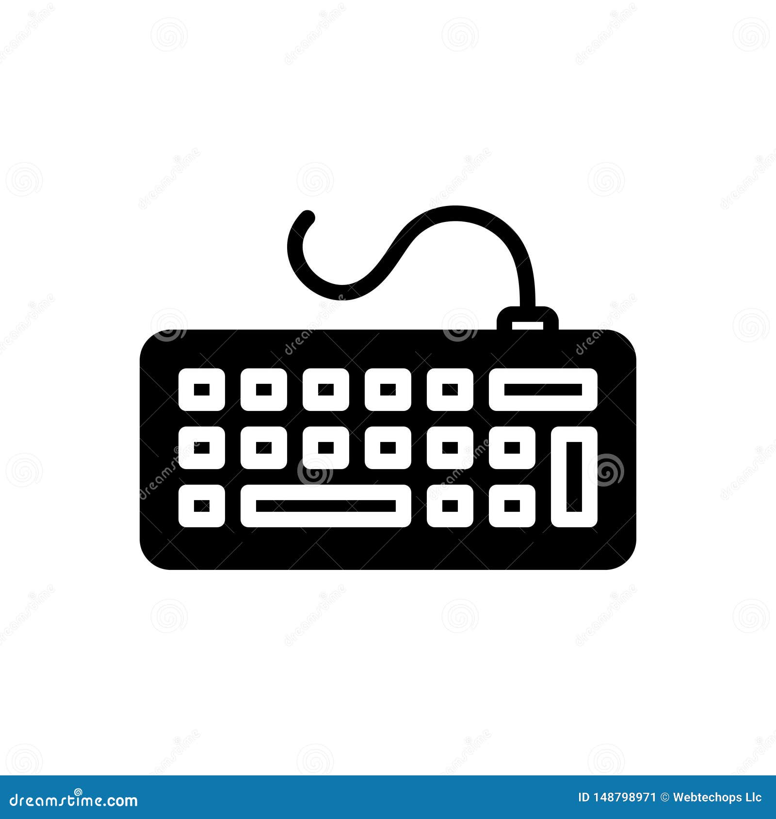 Black Solid Icon for Keyborad, Clavier and Fingerboard Stock Vector ...