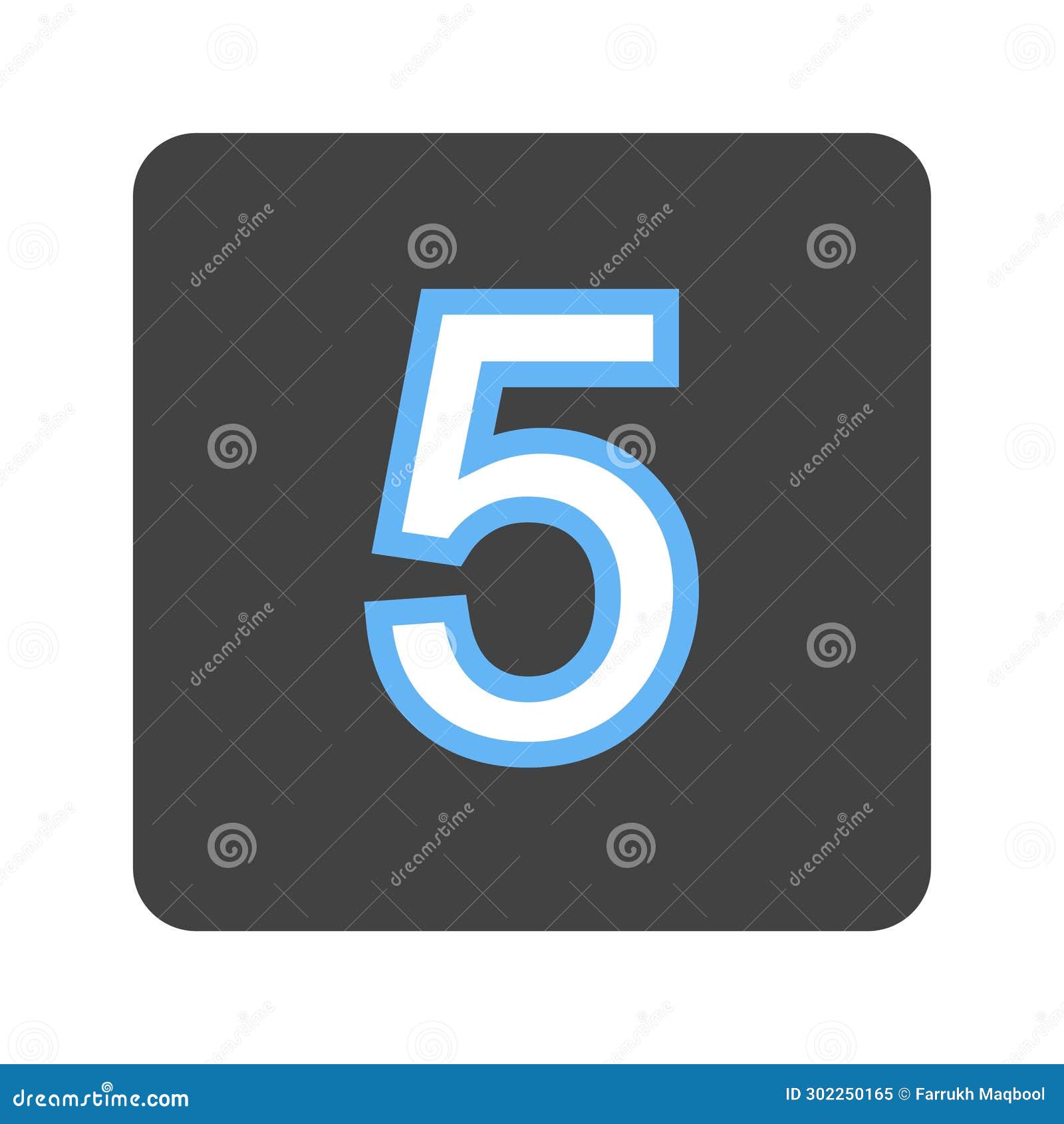 Keycap Digit Five Icon Vector Image. Stock Vector - Illustration of ...