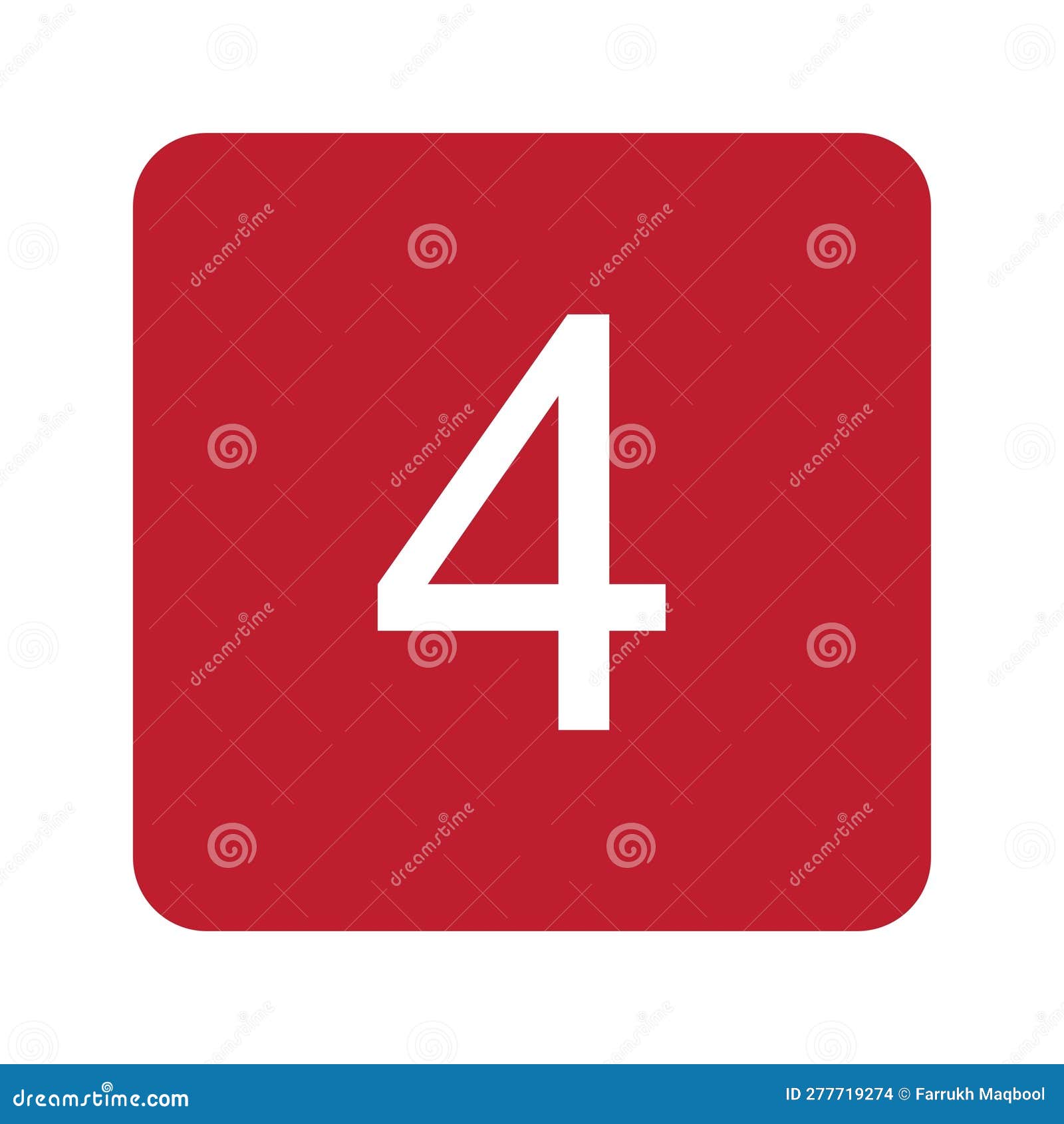 Keycap Digit Four Icon Image. Stock Illustration - Illustration of ...