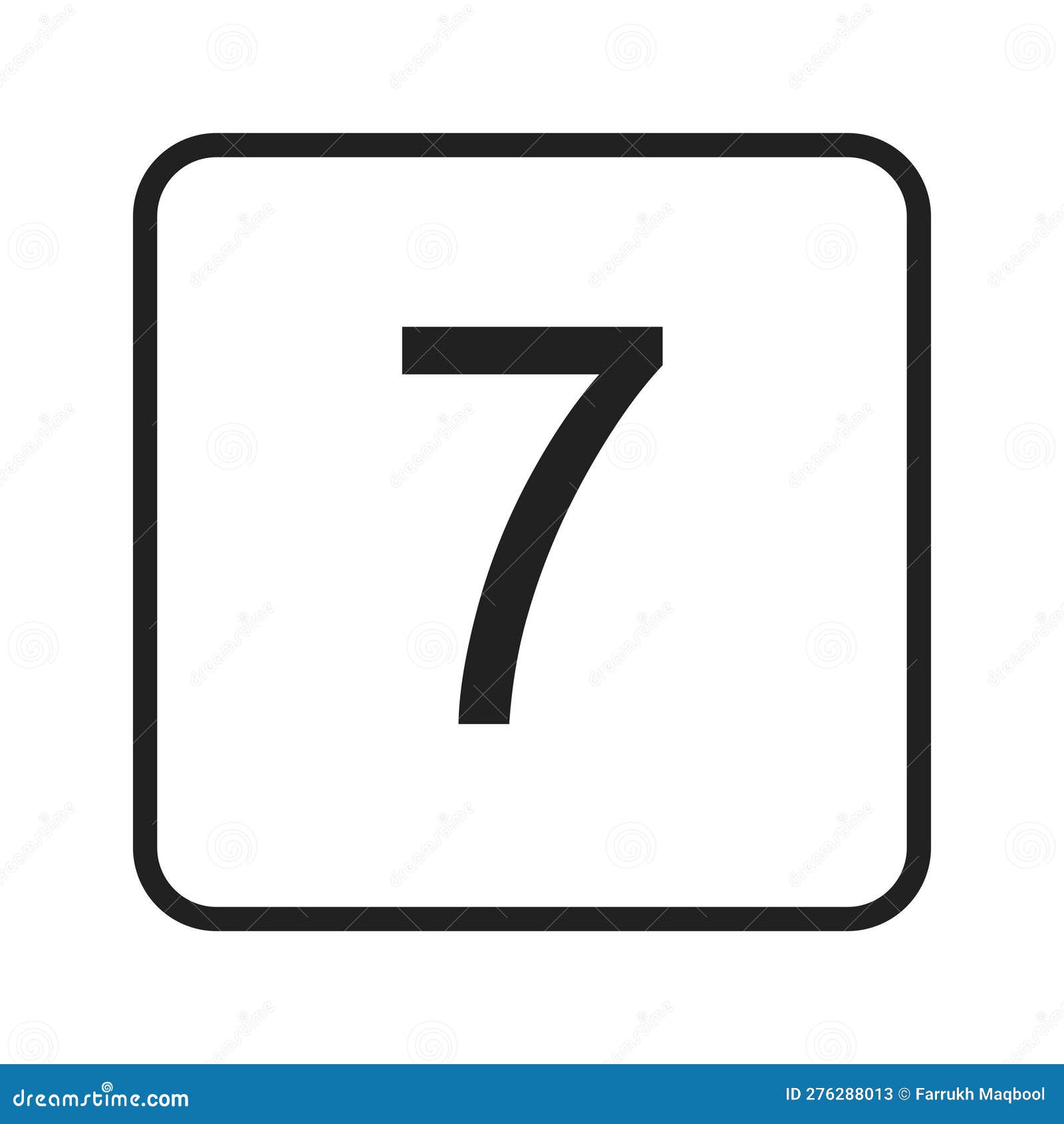 Keycap Digit Seven Icon Vector Image. Suitable for Mobile Apps, Web ...