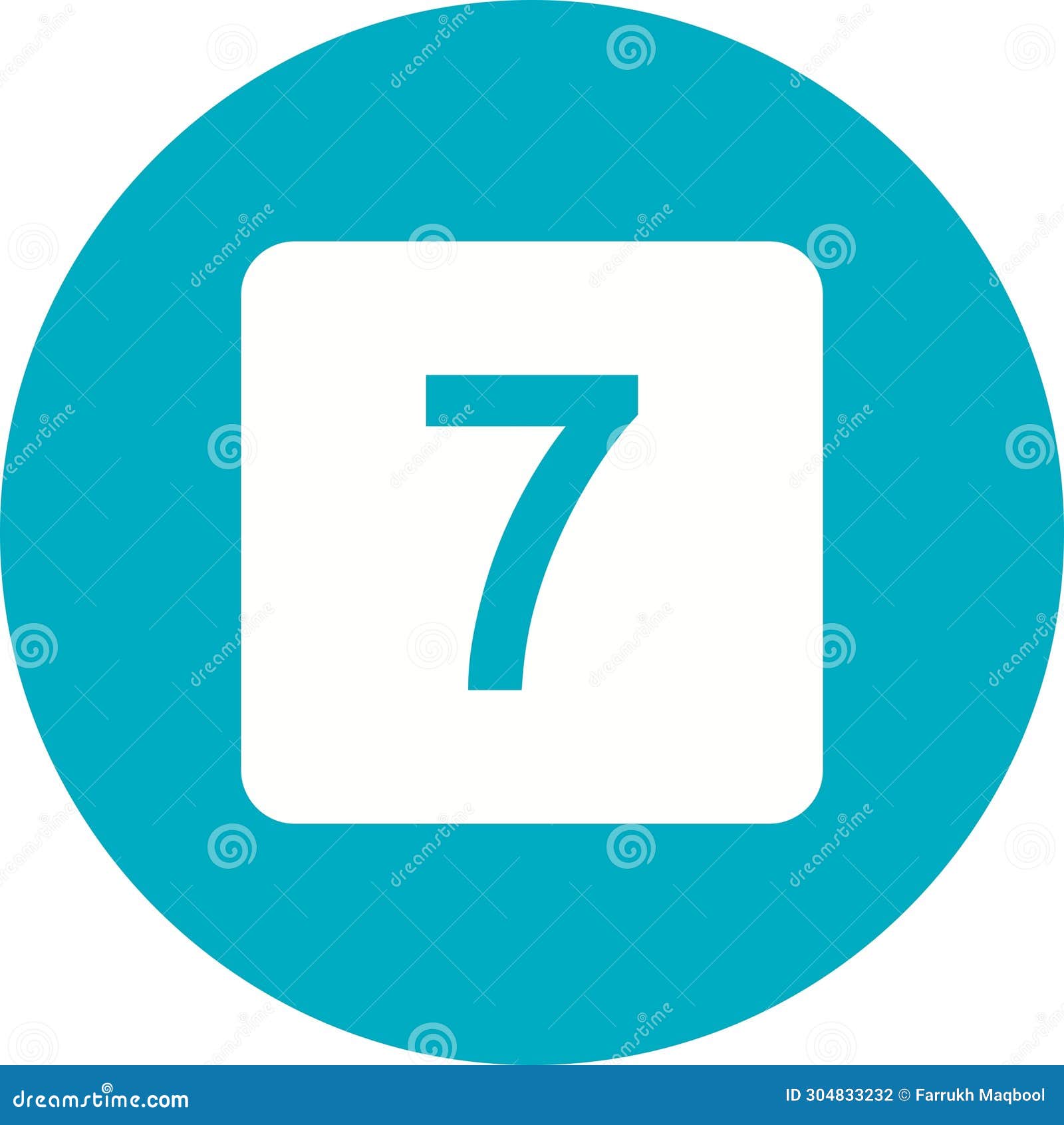 Keycap Digit Seven Icon Vector Image. Stock Vector - Illustration of ...