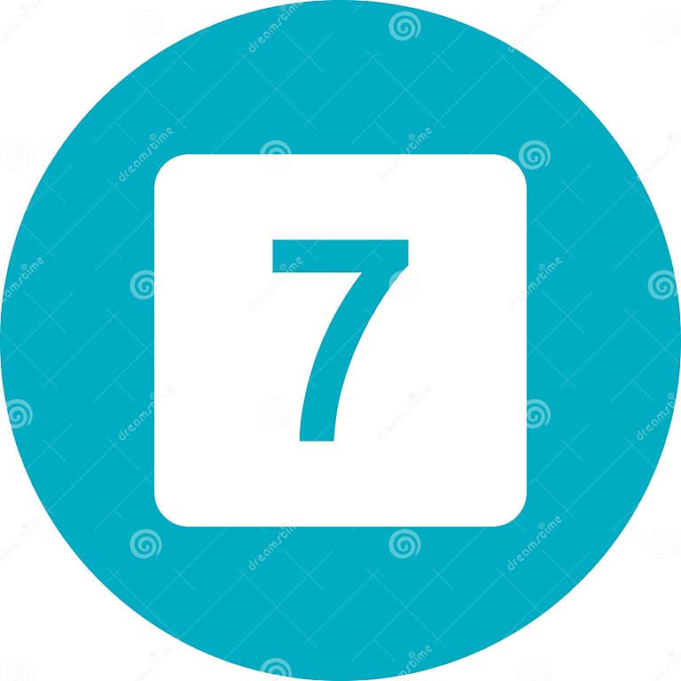 Keycap Digit Seven Icon Vector Image. Stock Vector - Illustration of ...