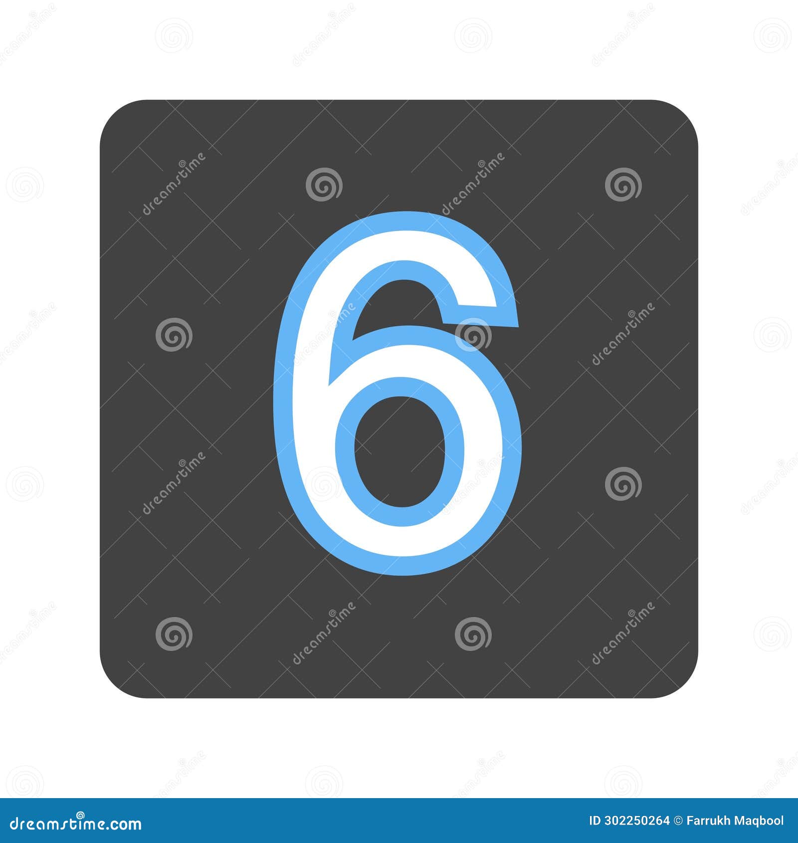 Keycap Digit Six Icon Vector Image. Stock Vector - Illustration of line ...
