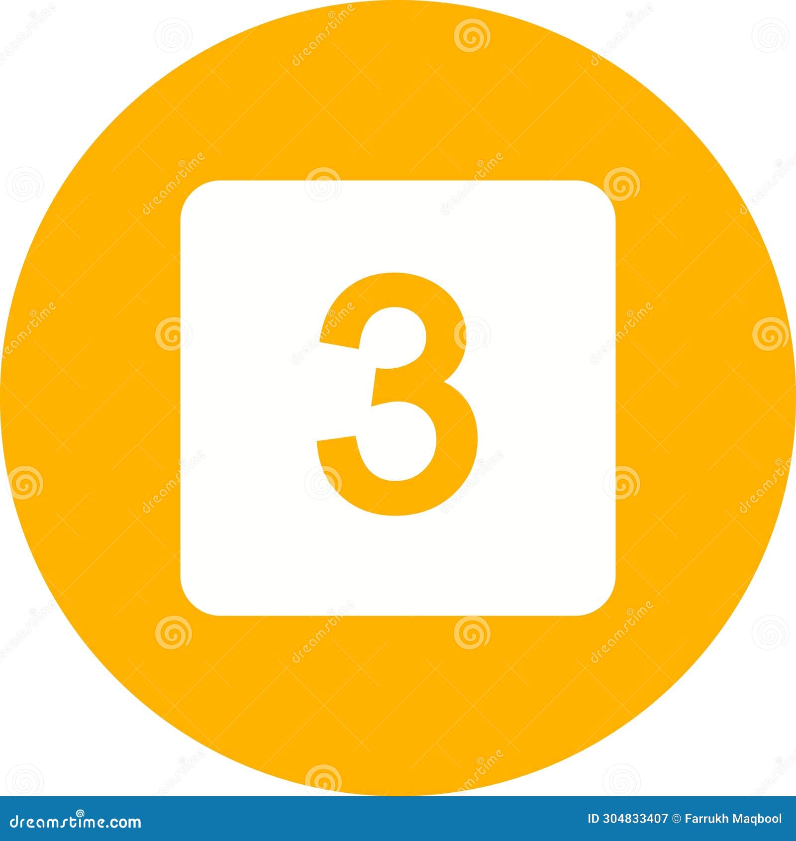 Keycap Digit Three Icon Vector Image. Stock Vector - Illustration of ...