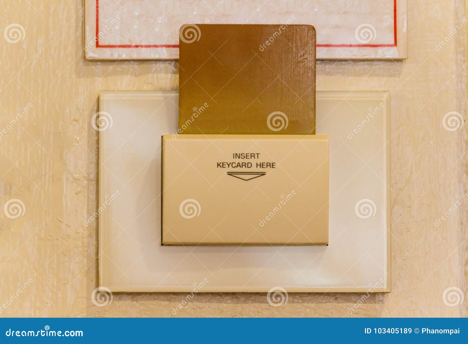 Keycard Insert To Power Switch for Control of the Electric in Th Stock ...