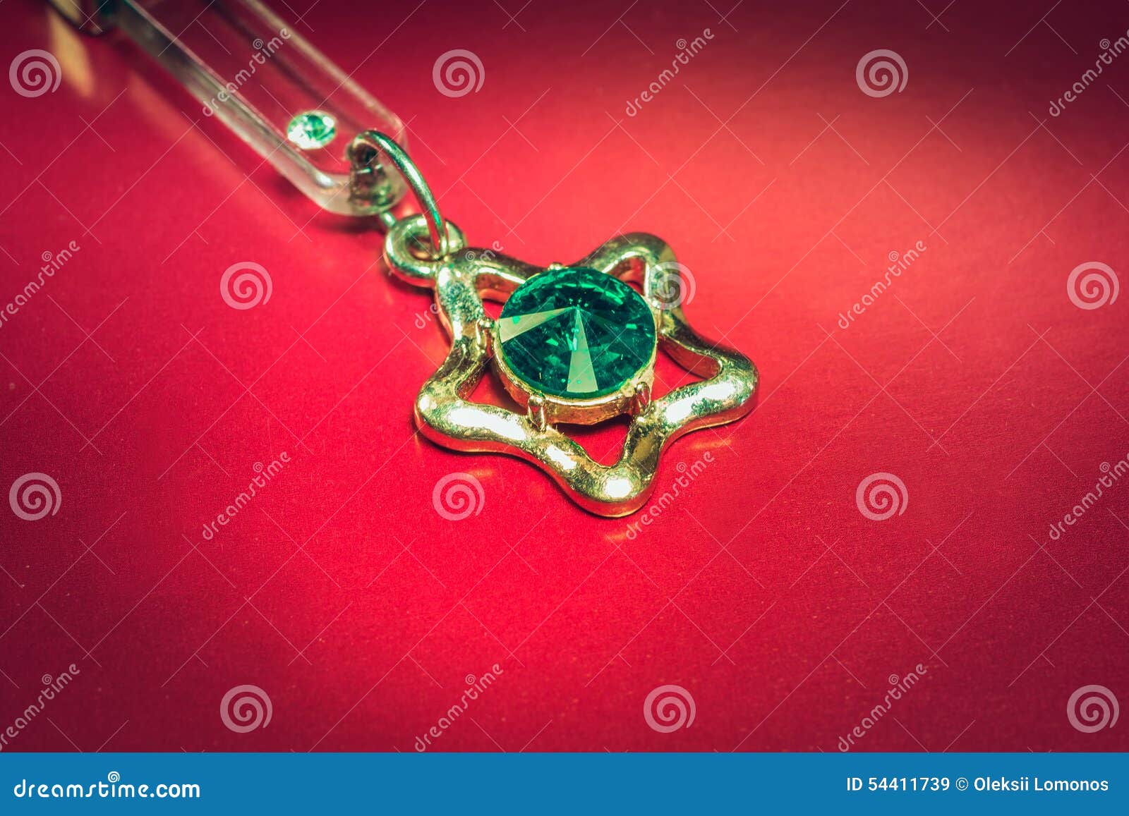 Keychain with emerald stock image. Image of expensive - 54411739