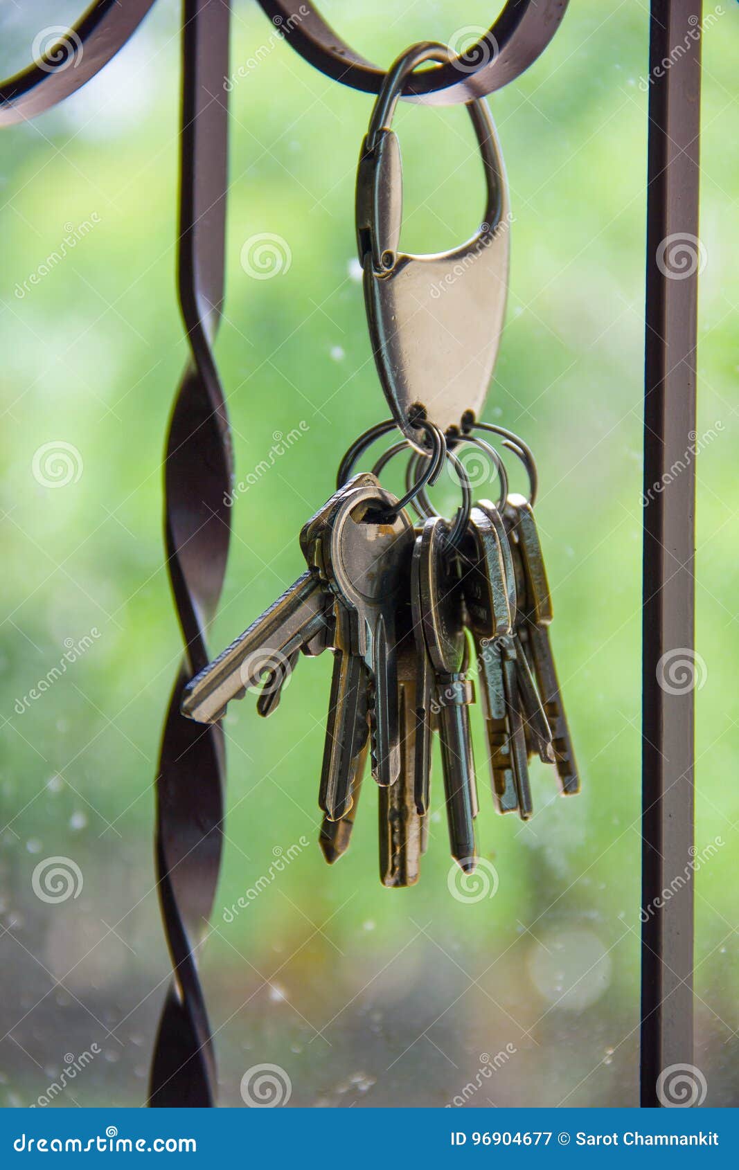 Keychain with keys. stock image. Image of protection - 96904677