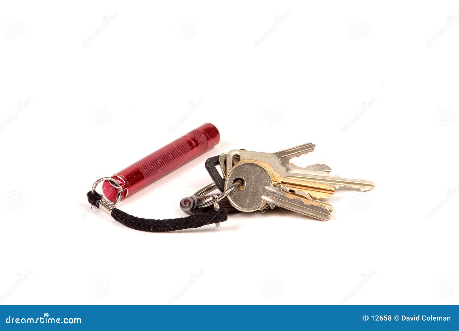 Keychain with Mini Flashlight Stock Photo - Image of keys, ring: 12658