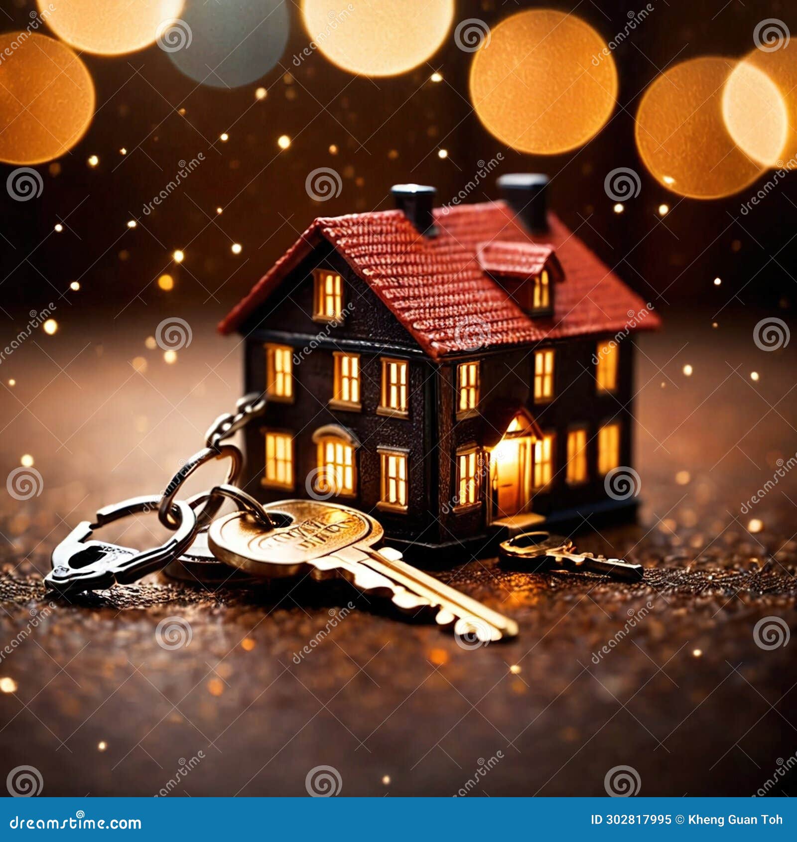 Keychain in the Shape of a House, Showing Home Property Ownership Stock ...
