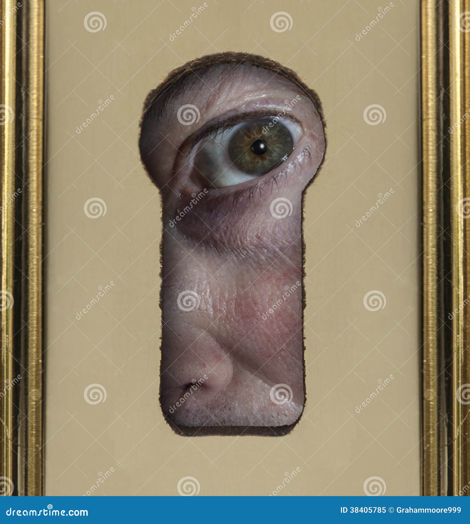 Through the keyhole stock image. Image of hole, serious - 38405785